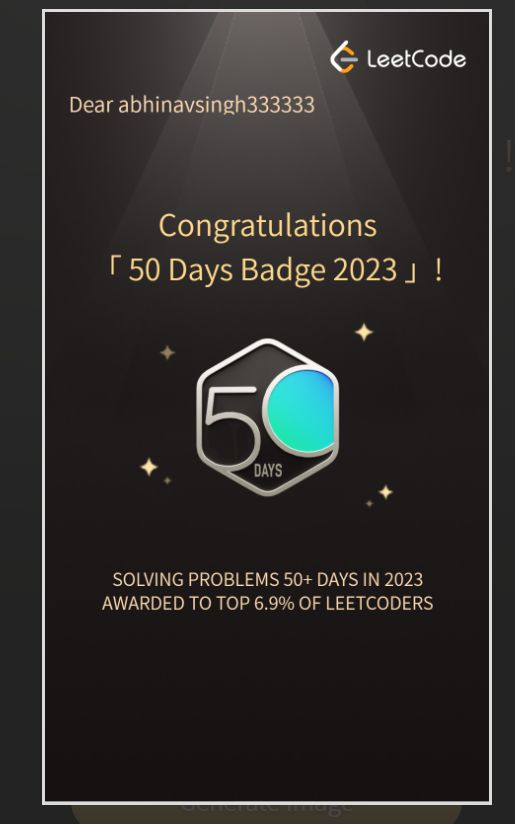 🚀 Celebrating 50 days of Coding Mastery on LeetCode in 2023! 💡💻 ... 🚀 Celebrating 50 days of Coding Mastery on LeetCode in 2023! 💡💻 ...