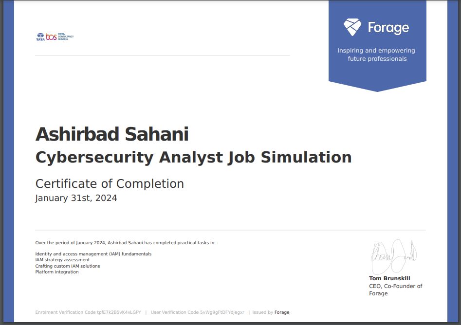 Ashirbad Sahani on LinkedIn: #cybersecurity #iam #jobsimulation # ... Ashirbad Sahani on LinkedIn: #cybersecurity #iam #jobsimulation # ...