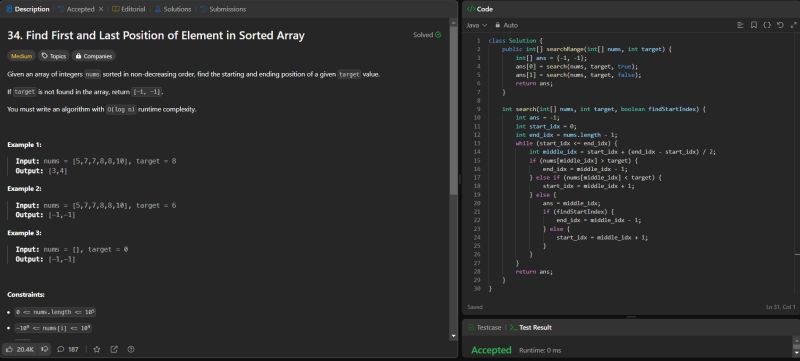 Aarish Alam on LinkedIn: #dsa #java #leetcode #binarysearch Aarish Alam on LinkedIn: #dsa #java #leetcode #binarysearch
