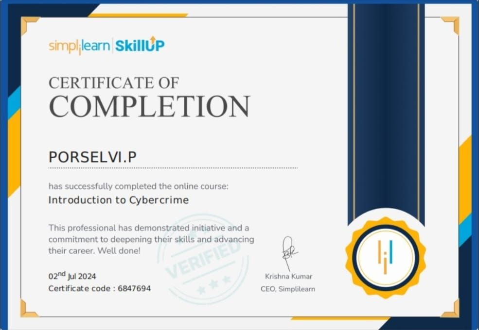 Porselvi P on LinkedIn: #cybercrime #cybersecurity #skillup # ... Porselvi P on LinkedIn: #cybercrime #cybersecurity #skillup # ...
