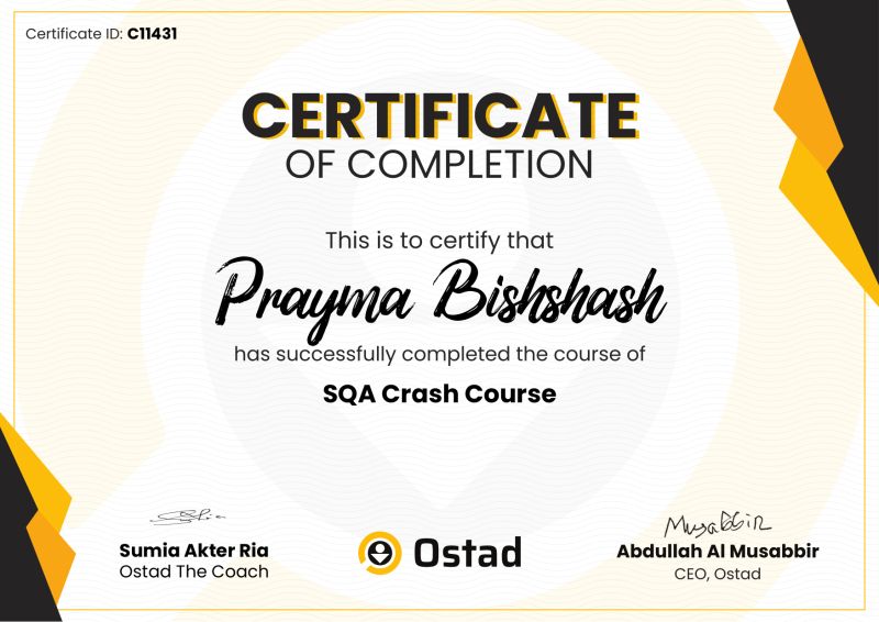 Prayma Bishshash on LinkedIn: #sqa #qa #testing #mannualtesting # ... Prayma Bishshash on LinkedIn: #sqa #qa #testing #mannualtesting # ...