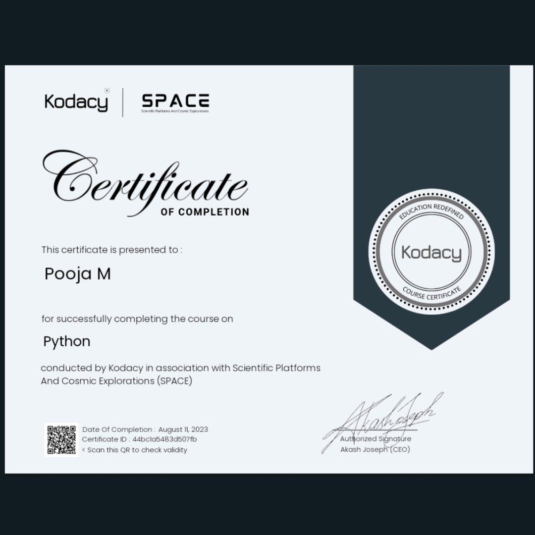 Pooja Moorthy on LinkedIn: #pythoncoding #python #learningandgrowing Pooja Moorthy on LinkedIn: #pythoncoding #python #learningandgrowing