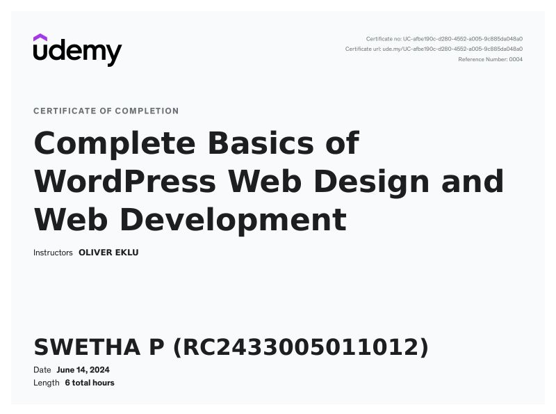 Swetha P on LinkedIn: #certificate #udemy #udmeycourse #phd # ... Swetha P on LinkedIn: #certificate #udemy #udmeycourse #phd # ...