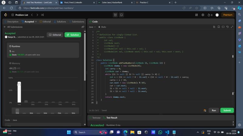 Day32 of #LeetCode challenge: Add Two Numbers | Kavya Singh posted on ... Day32 of #LeetCode challenge: Add Two Numbers | Kavya Singh posted on ...