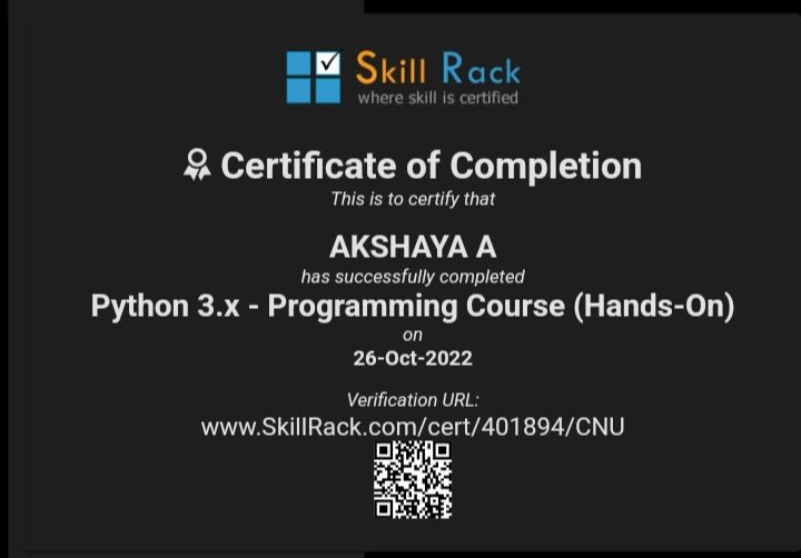 Akshaya A on LinkedIn: #python #skillrack #programmingenthusiast Akshaya A on LinkedIn: #python #skillrack #programmingenthusiast