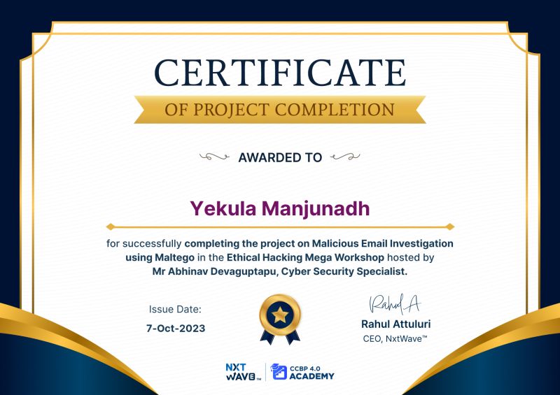 Manjunadh Yekula on LinkedIn: I am happy to share that I have completed ... Manjunadh Yekula on LinkedIn: I am happy to share that I have completed ...