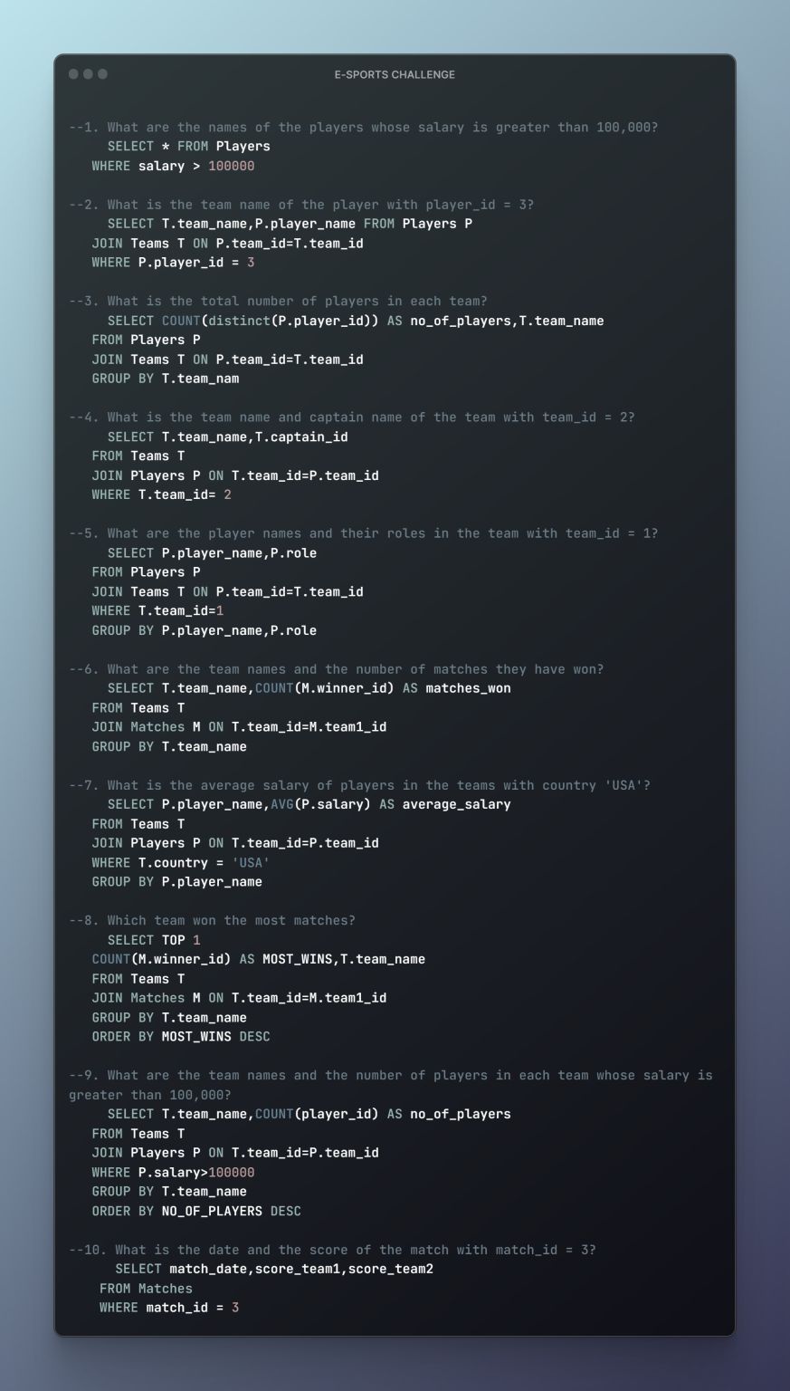 Ritesh Vernekar on LinkedIn: #data #sql #sqlqueries Ritesh Vernekar on LinkedIn: #data #sql #sqlqueries