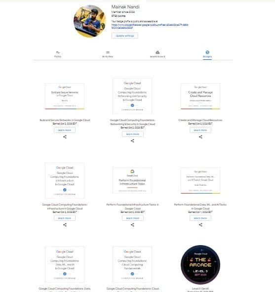 Mainak Nandi on LinkedIn: Completed 😃 Generative AI and Google Cloud ... Mainak Nandi on LinkedIn: Completed 😃 Generative AI and Google Cloud ...