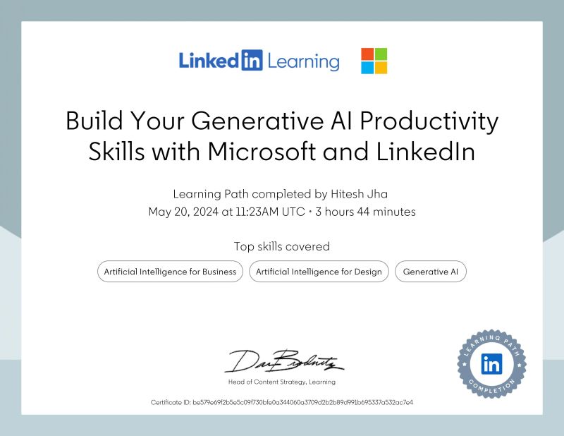 Hitesh Jha on LinkedIn: Just finished the learning path Hitesh Jha on LinkedIn: Just finished the learning path