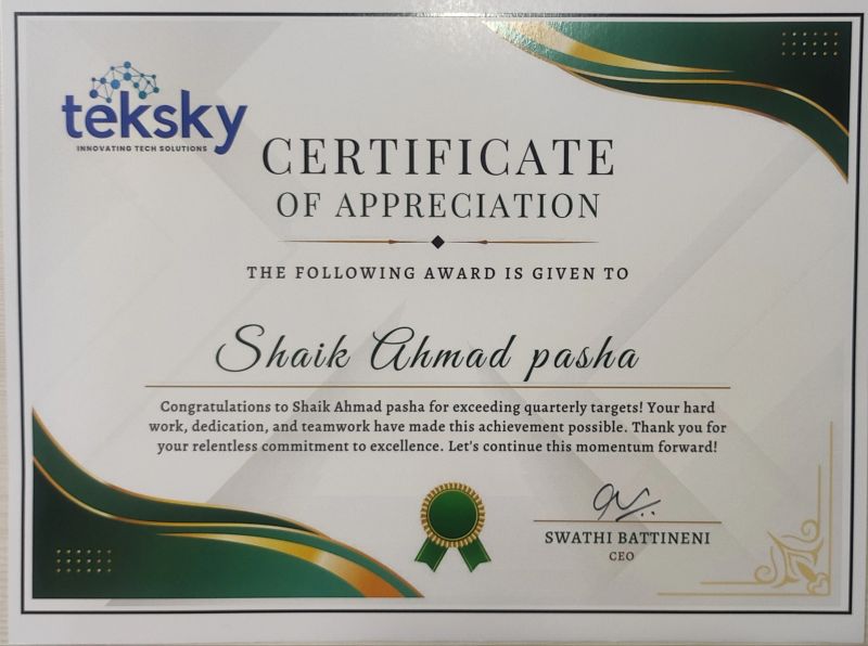 Shaik Ahmad Pasha posted on LinkedIn Shaik Ahmad Pasha posted on LinkedIn