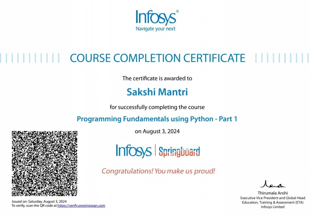 Sakshi Mantri on LinkedIn: #python #programming #learning # ... Sakshi Mantri on LinkedIn: #python #programming #learning # ...