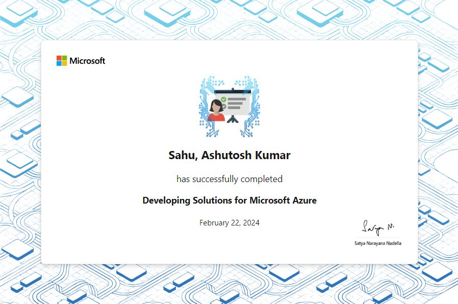 Ashutosh Kumar Sahu on LinkedIn: #microsoft #azure Ashutosh Kumar Sahu on LinkedIn: #microsoft #azure
