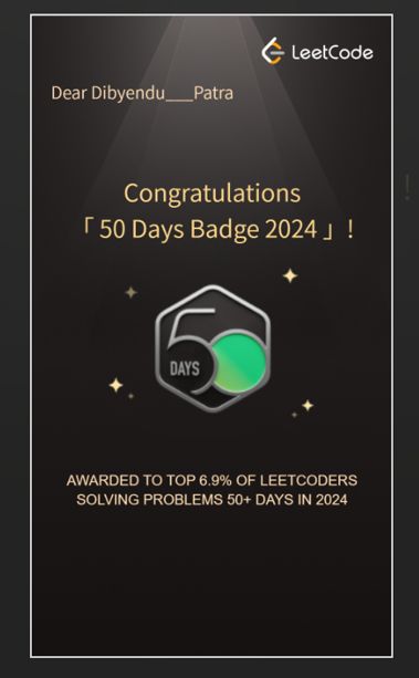 Dibyendu Patra on LinkedIn: #leetcode #dailycoding #50daysbadge Dibyendu Patra on LinkedIn: #leetcode #dailycoding #50daysbadge