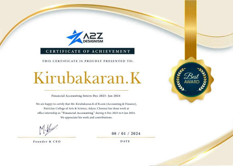 Kirubakaran K on LinkedIn: I learn many things in this intership. Kirubakaran K on LinkedIn: I learn many things in this intership.
