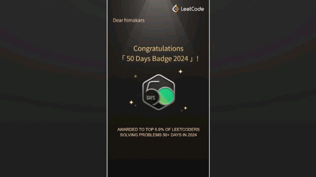 Himakar D on LinkedIn: #leetcode #codingjourney #continuouslearning Himakar D on LinkedIn: #leetcode #codingjourney #continuouslearning