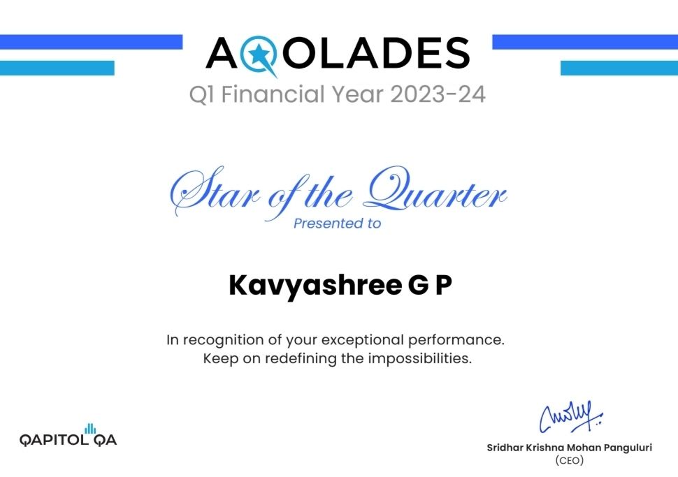 Kavyashree G P on LinkedIn: #recognitionawards #recognition # ... Kavyashree G P on LinkedIn: #recognitionawards #recognition # ...