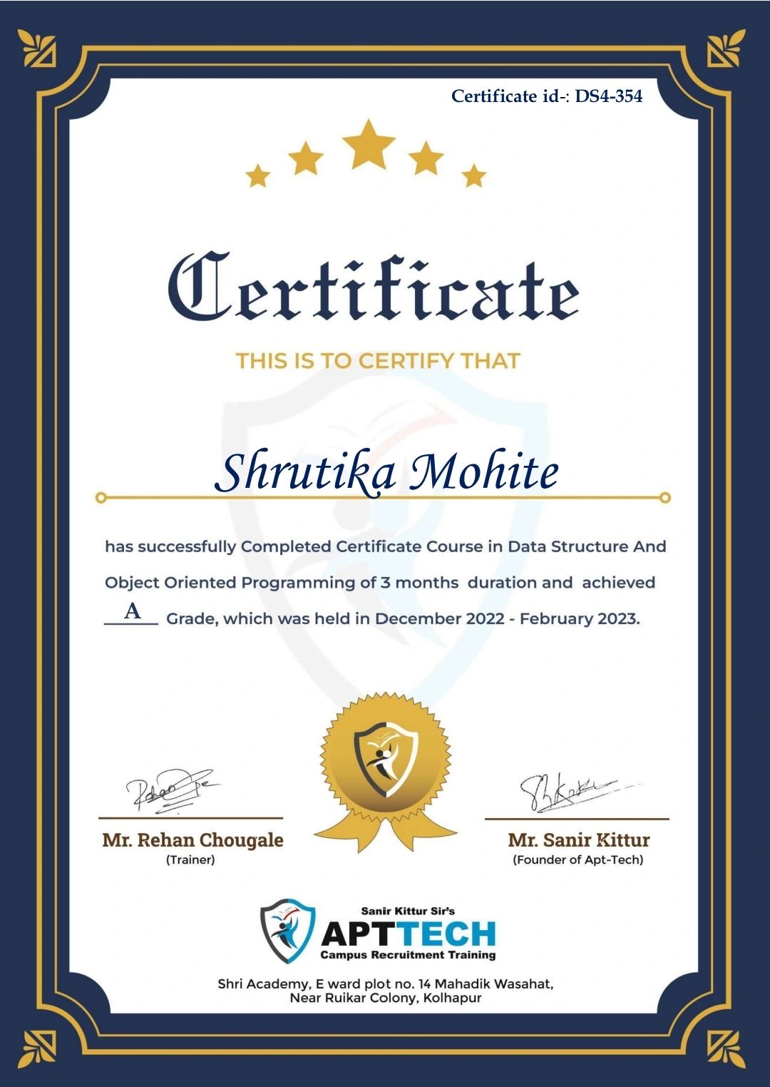 Shrutika Mohite on LinkedIn: #dsa #opps #apttech Shrutika Mohite on LinkedIn: #dsa #opps #apttech