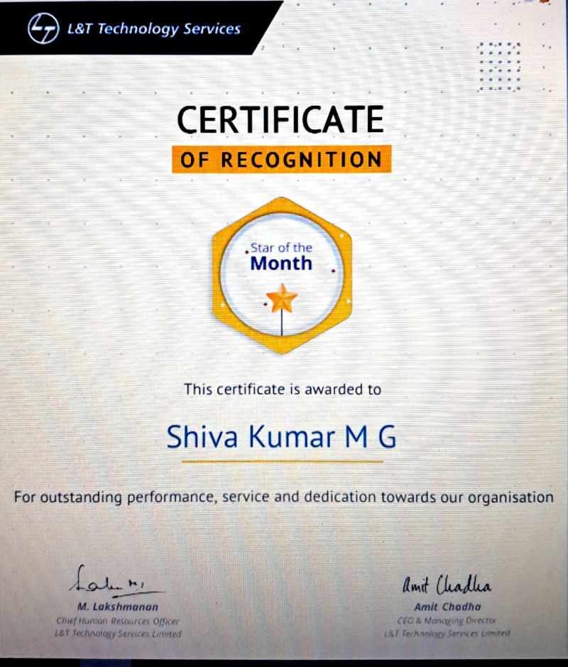 Shiva kumar G on LinkedIn: #ltts Shiva kumar G on LinkedIn: #ltts