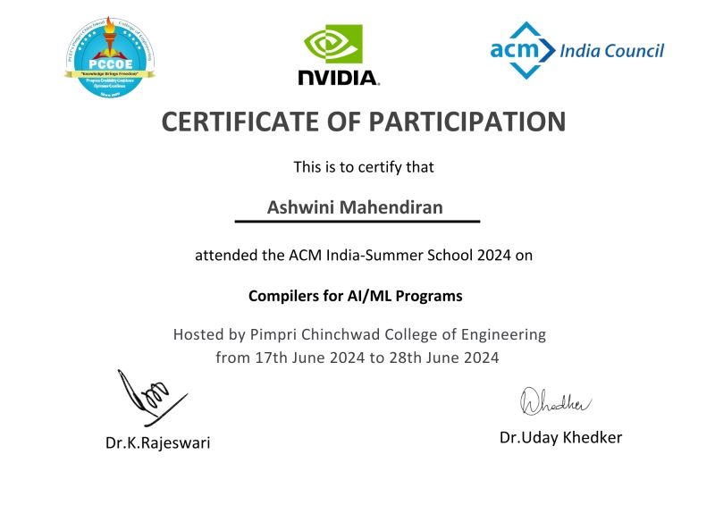 Ashwini Mahendiran on LinkedIn: #compilers #aiml #acmsummerschool # ... Ashwini Mahendiran on LinkedIn: #compilers #aiml #acmsummerschool # ...
