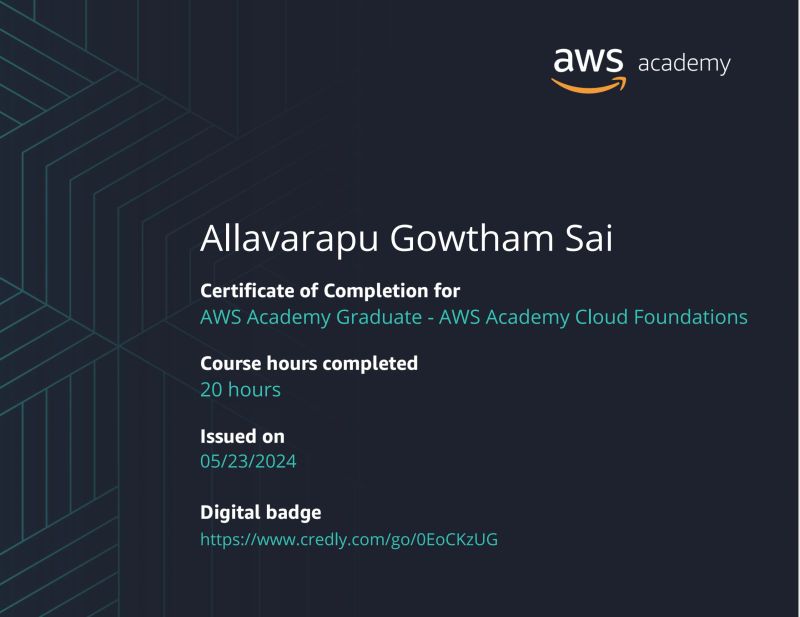 Allavarapu Gowtham Sai on LinkedIn: #aws #cloudfoundation #cloudcomputing Allavarapu Gowtham Sai on LinkedIn: #aws #cloudfoundation #cloudcomputing