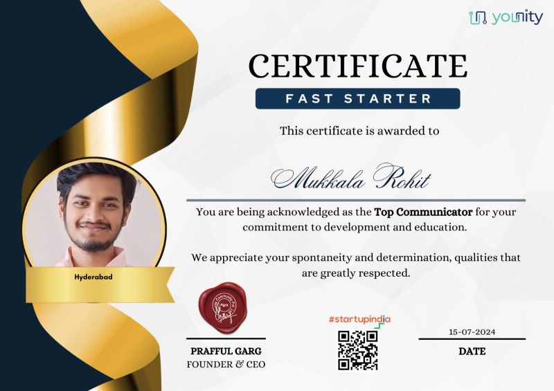 Mukkala Rohit on LinkedIn: #award #topcommunicator #grateful # ... Mukkala Rohit on LinkedIn: #award #topcommunicator #grateful # ...