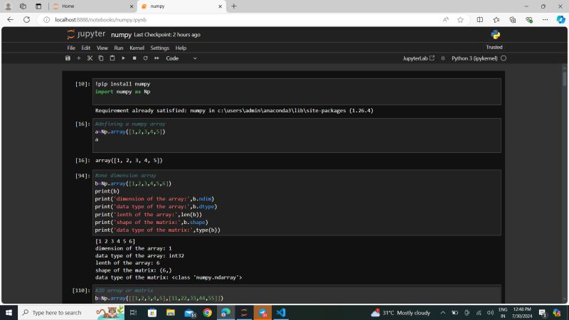 Ch Prasad on LinkedIn: Task 34 Practice Numpy Kiran Sagar PythonLife Ch Prasad on LinkedIn: Task 34 Practice Numpy Kiran Sagar PythonLife