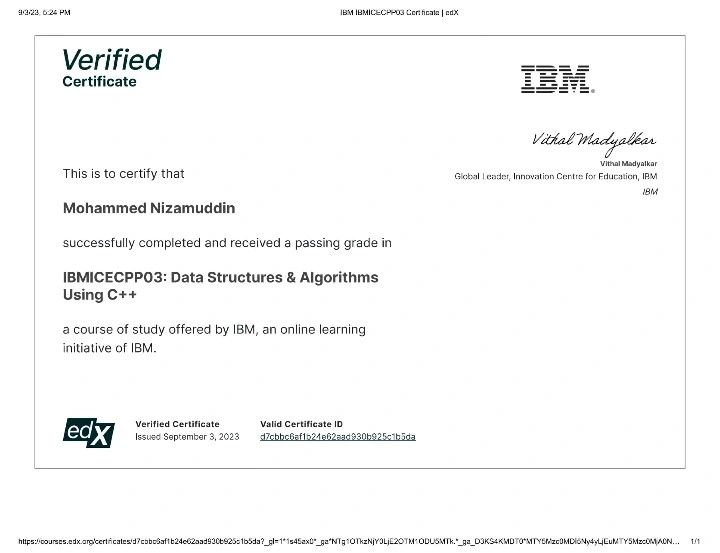 Mohammed Nizamuddin on LinkedIn: #datastructures #algorithms #ibm # ... Mohammed Nizamuddin on LinkedIn: #datastructures #algorithms #ibm # ...