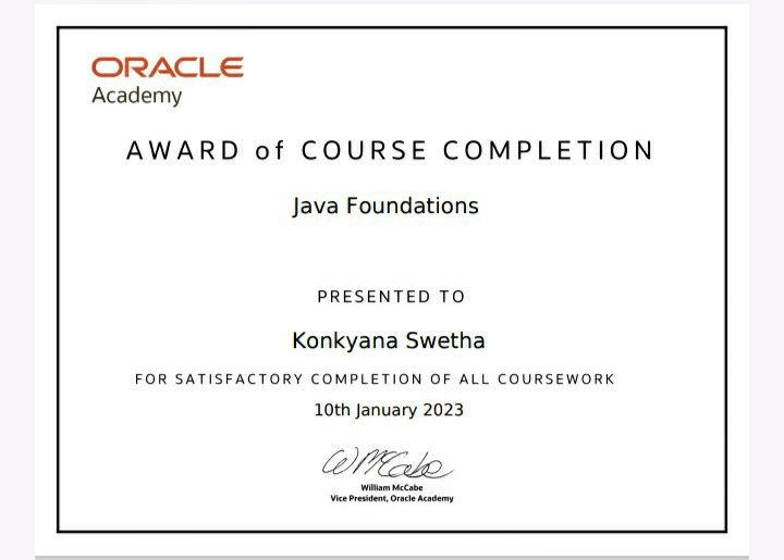 Swetha Konkyana on LinkedIn: #oracle #java #javadeveloper Swetha Konkyana on LinkedIn: #oracle #java #javadeveloper