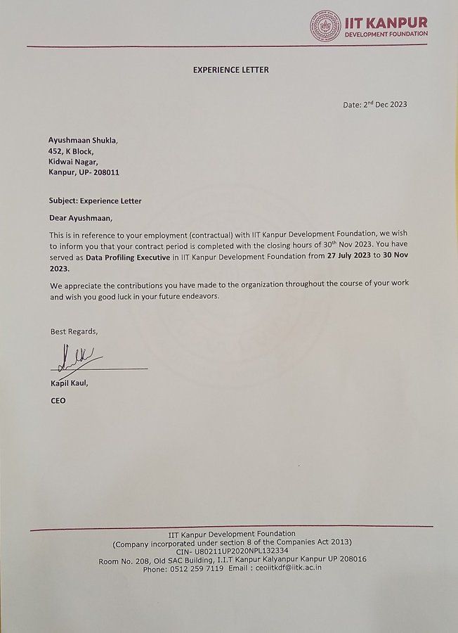 Ayushmaan Shukla on LinkedIn: #iitkanpur #dataprofiling #executive # ... Ayushmaan Shukla on LinkedIn: #iitkanpur #dataprofiling #executive # ...