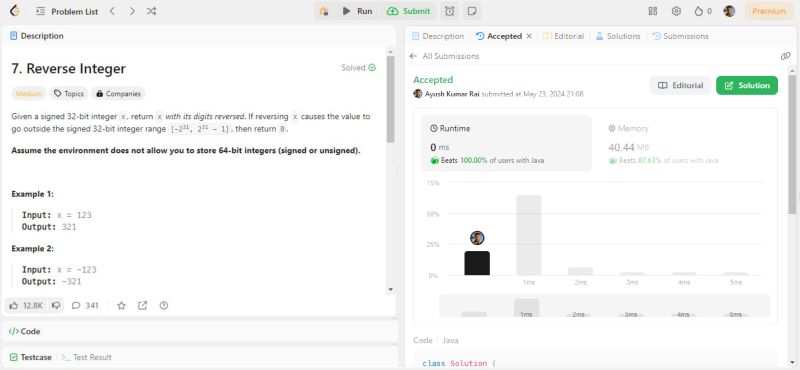 LeetCode challenge: Reverse Integer Problem | Ayush Kumar Rai posted on ... LeetCode challenge: Reverse Integer Problem | Ayush Kumar Rai posted on ...
