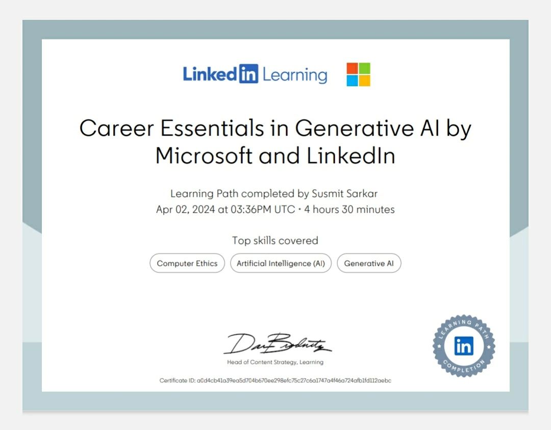 SUSMIT SARKAR on LinkedIn: #genai #copilot #ai #microsoft SUSMIT SARKAR on LinkedIn: #genai #copilot #ai #microsoft