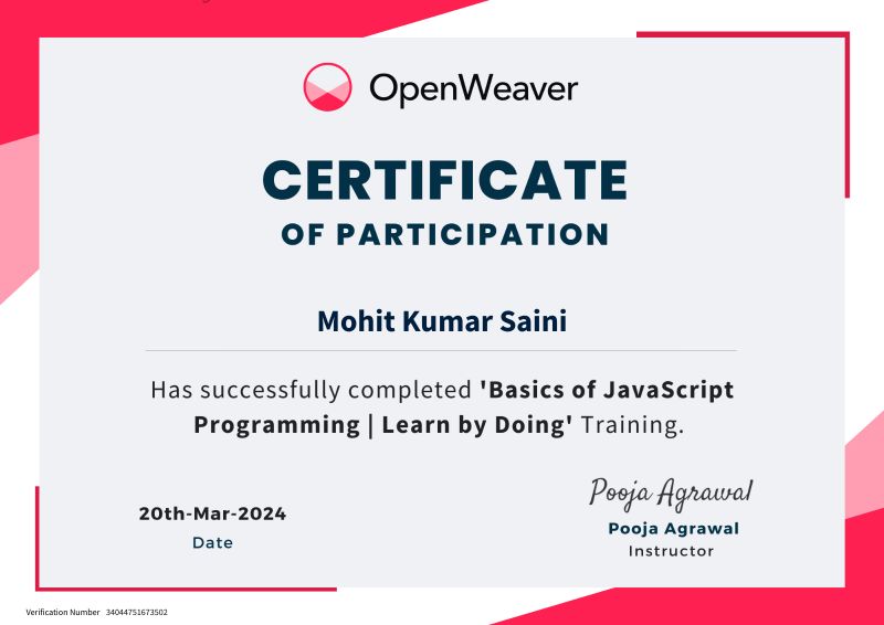 Completed JavaScript basics course! 🥳 Ready to dive deeper into web ... Completed JavaScript basics course! 🥳 Ready to dive deeper into web ...