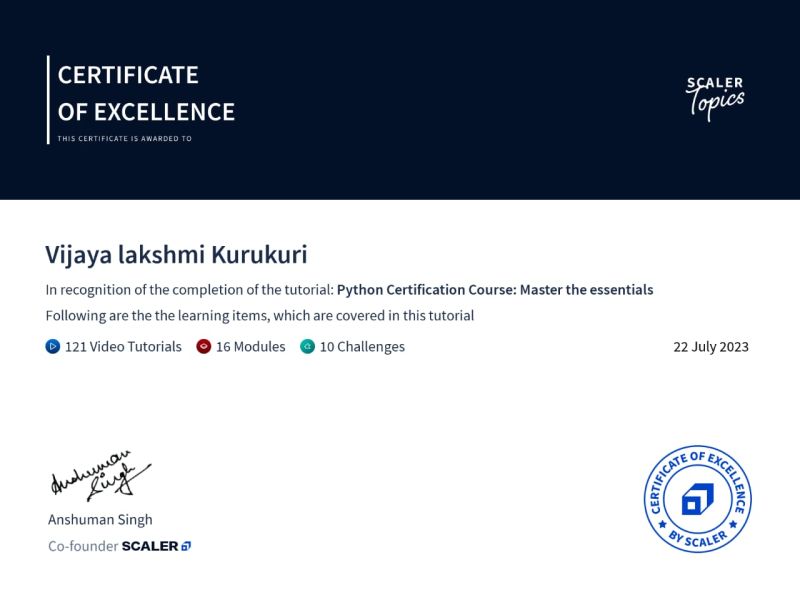 vijaya lakshmi kurukuri on LinkedIn: #python #scalar vijaya lakshmi kurukuri on LinkedIn: #python #scalar