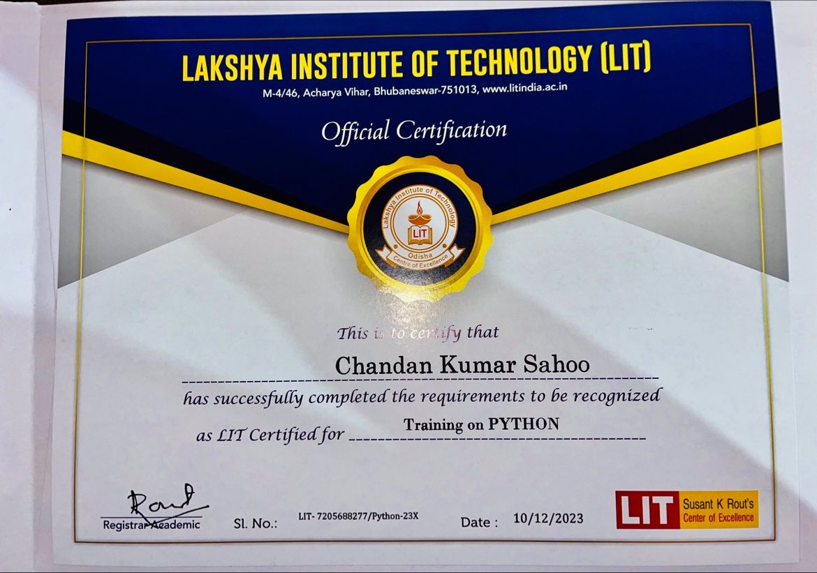 Chandan Kumar Sahoo on LinkedIn: #linkedinfamily #certificate # ... Chandan Kumar Sahoo on LinkedIn: #linkedinfamily #certificate # ...