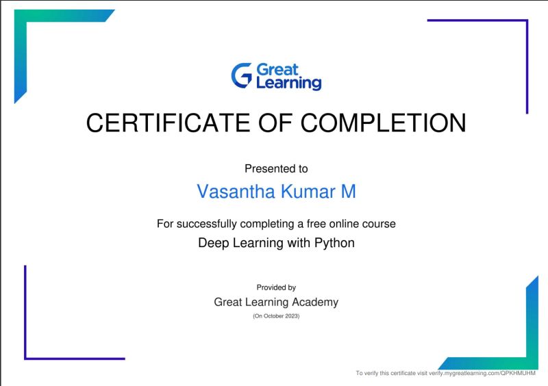 M. Vasantha Kumar on LinkedIn: Completed M. Vasantha Kumar on LinkedIn: Completed