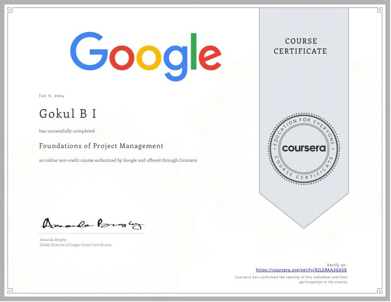 Gokul B I on LinkedIn: I have just completed my certification course on ... Gokul B I on LinkedIn: I have just completed my certification course on ...