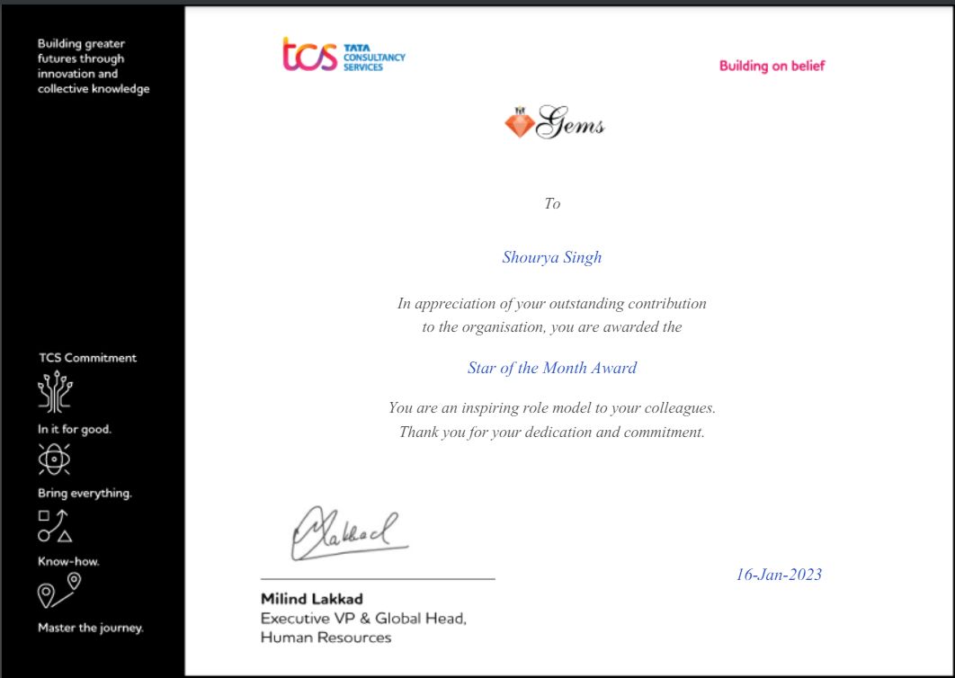 Shourya Singh on LinkedIn: #innovation #performanceboost #tcs #tcsgems Shourya Singh on LinkedIn: #innovation #performanceboost #tcs #tcsgems