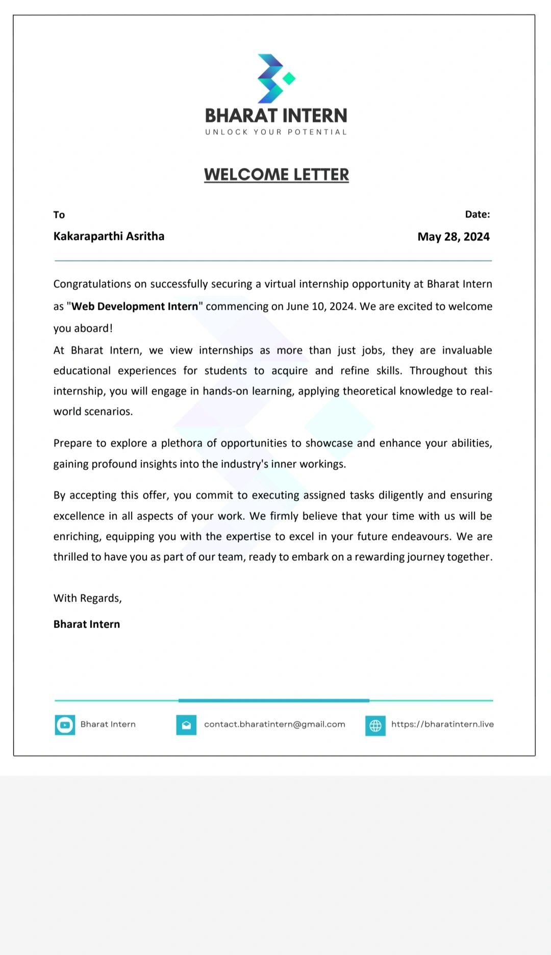 KAKARAPARTHI Asritha on LinkedIn: #bharat_intern #web_development #html ... KAKARAPARTHI Asritha on LinkedIn: #bharat_intern #web_development #html ...