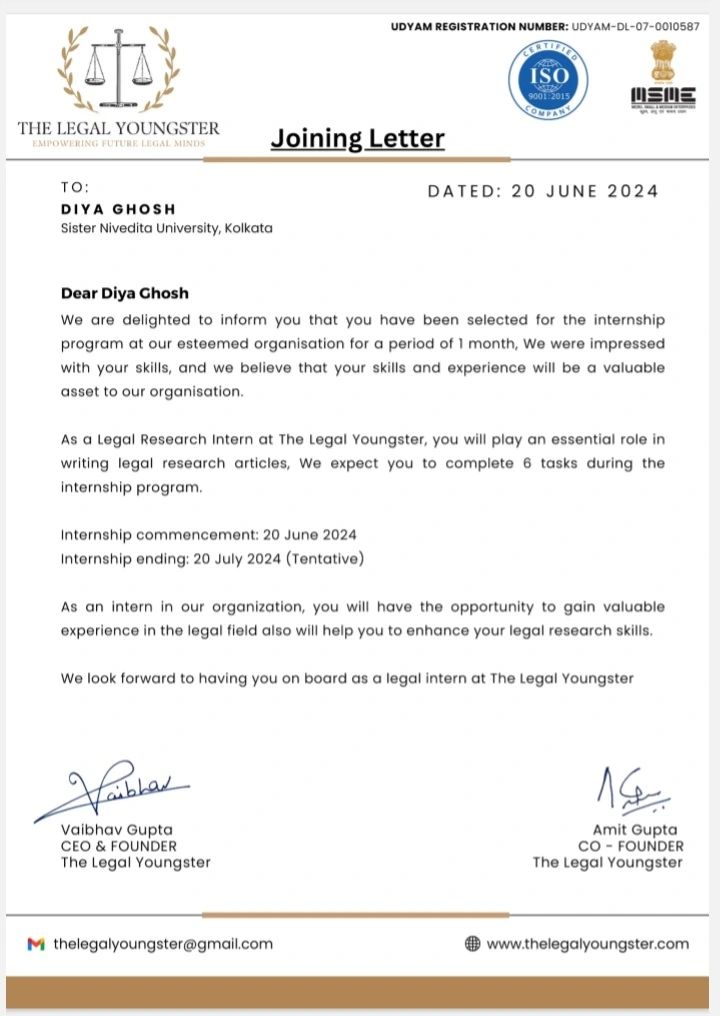 Diya Ghosh on LinkedIn: #internship #legalyoungster #legaleducation # ... Diya Ghosh on LinkedIn: #internship #legalyoungster #legaleducation # ...