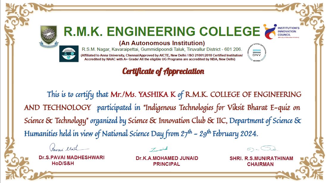 Yashika Kannan on LinkedIn: #nationalscienceday #rmkengineeringcollege ... Yashika Kannan on LinkedIn: #nationalscienceday #rmkengineeringcollege ...