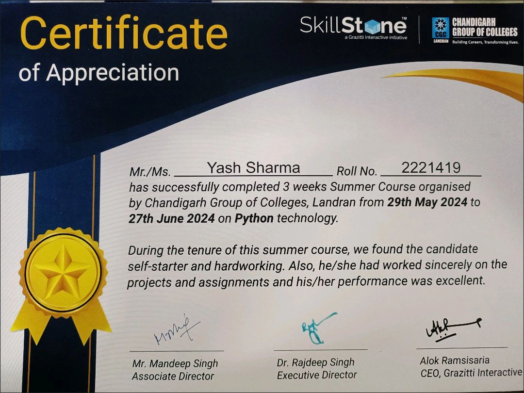 Yash Sharma on LinkedIn: #python #programming #skillstone #cgclandran # ... Yash Sharma on LinkedIn: #python #programming #skillstone #cgclandran # ...