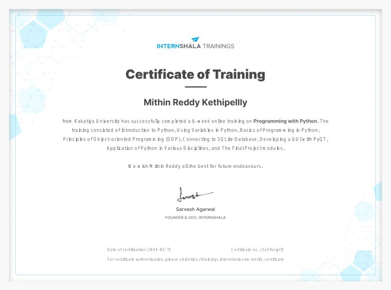 Kethipelly Mithin reddy on LinkedIn: #python #programming #techskills # ... Kethipelly Mithin reddy on LinkedIn: #python #programming #techskills # ...