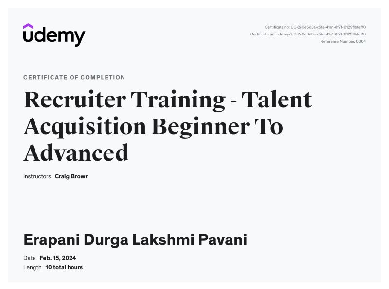 Durga Lakshmi Pavani Erapani on LinkedIn: #udemy Durga Lakshmi Pavani Erapani on LinkedIn: #udemy