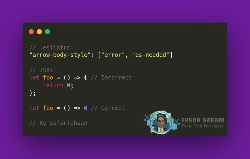 Ehsan Safari on LinkedIn: #arrow_function #eslint #javascript # ... Ehsan Safari on LinkedIn: #arrow_function #eslint #javascript # ...