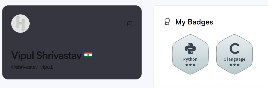 Vipul Shrivastav on LinkedIn: Completed 3 star in Python on HackerRank Vipul Shrivastav on LinkedIn: Completed 3 star in Python on HackerRank