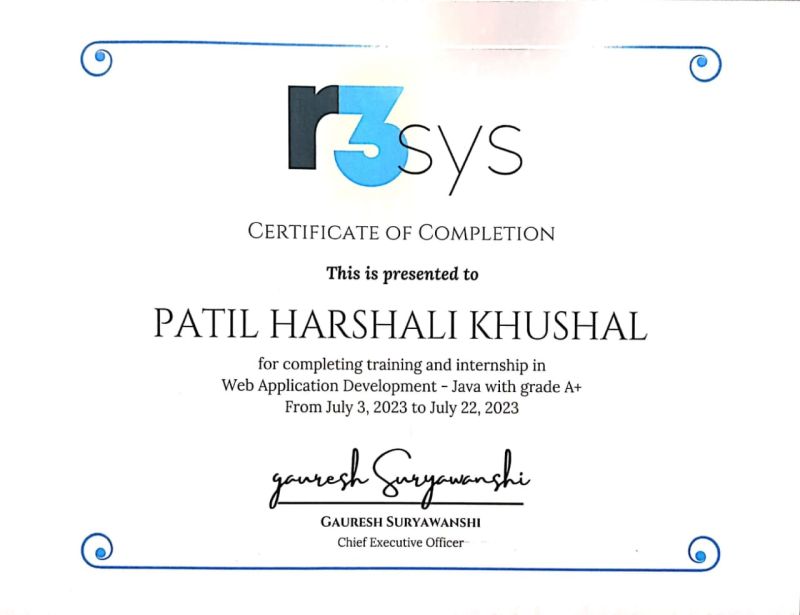 Harshali Patil on LinkedIn: #webdevelopment #java #internship # ... Harshali Patil on LinkedIn: #webdevelopment #java #internship # ...