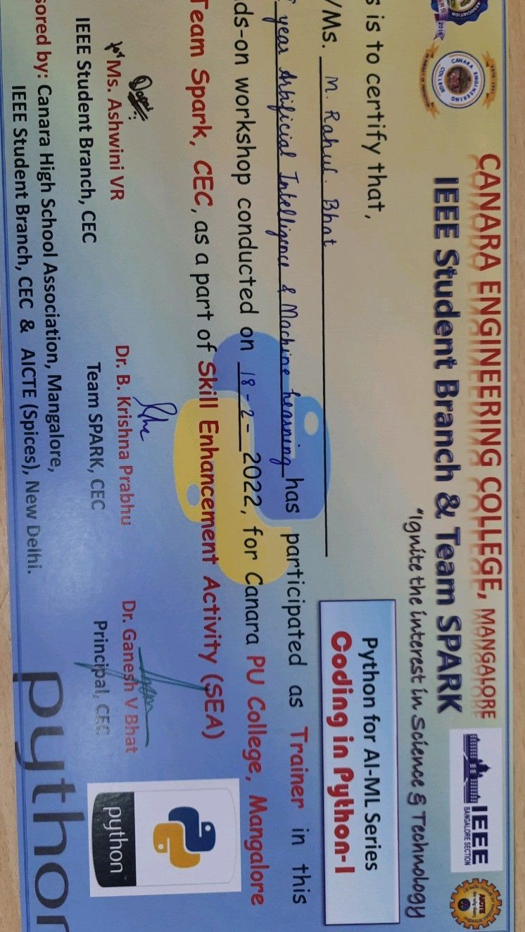 M RAHUL BHAT on LinkedIn: #python #ieee #pythonprogramming M RAHUL BHAT on LinkedIn: #python #ieee #pythonprogramming