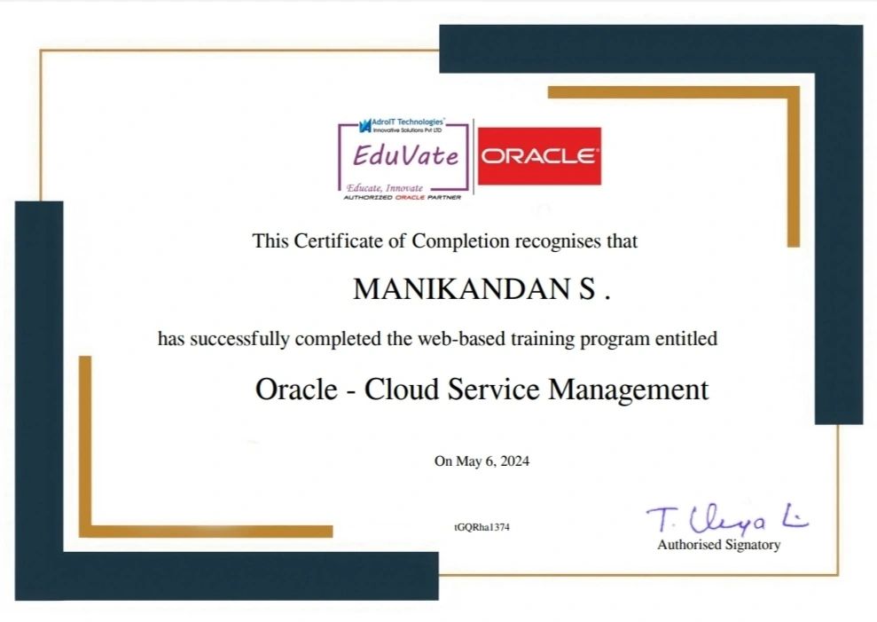 Manikandan S on LinkedIn: #oracle #naanmudhalvan Manikandan S on LinkedIn: #oracle #naanmudhalvan