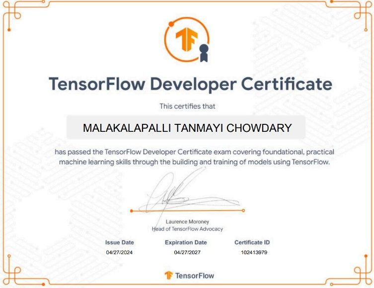 Completed TensorFlow Developer Certificate | Tanmayi Malakalapalli ... Completed TensorFlow Developer Certificate | Tanmayi Malakalapalli ...