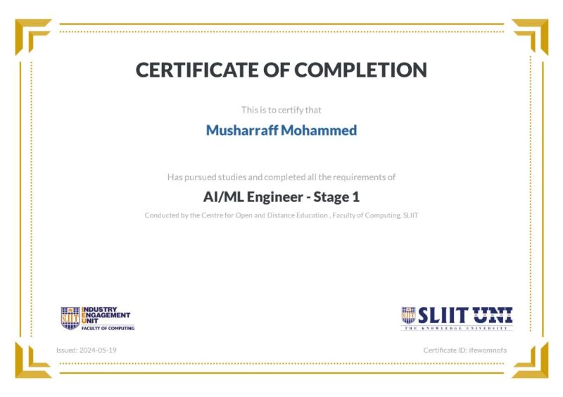 Mohammad Musharraff on LinkedIn: #ai #ml #certified Mohammad Musharraff on LinkedIn: #ai #ml #certified